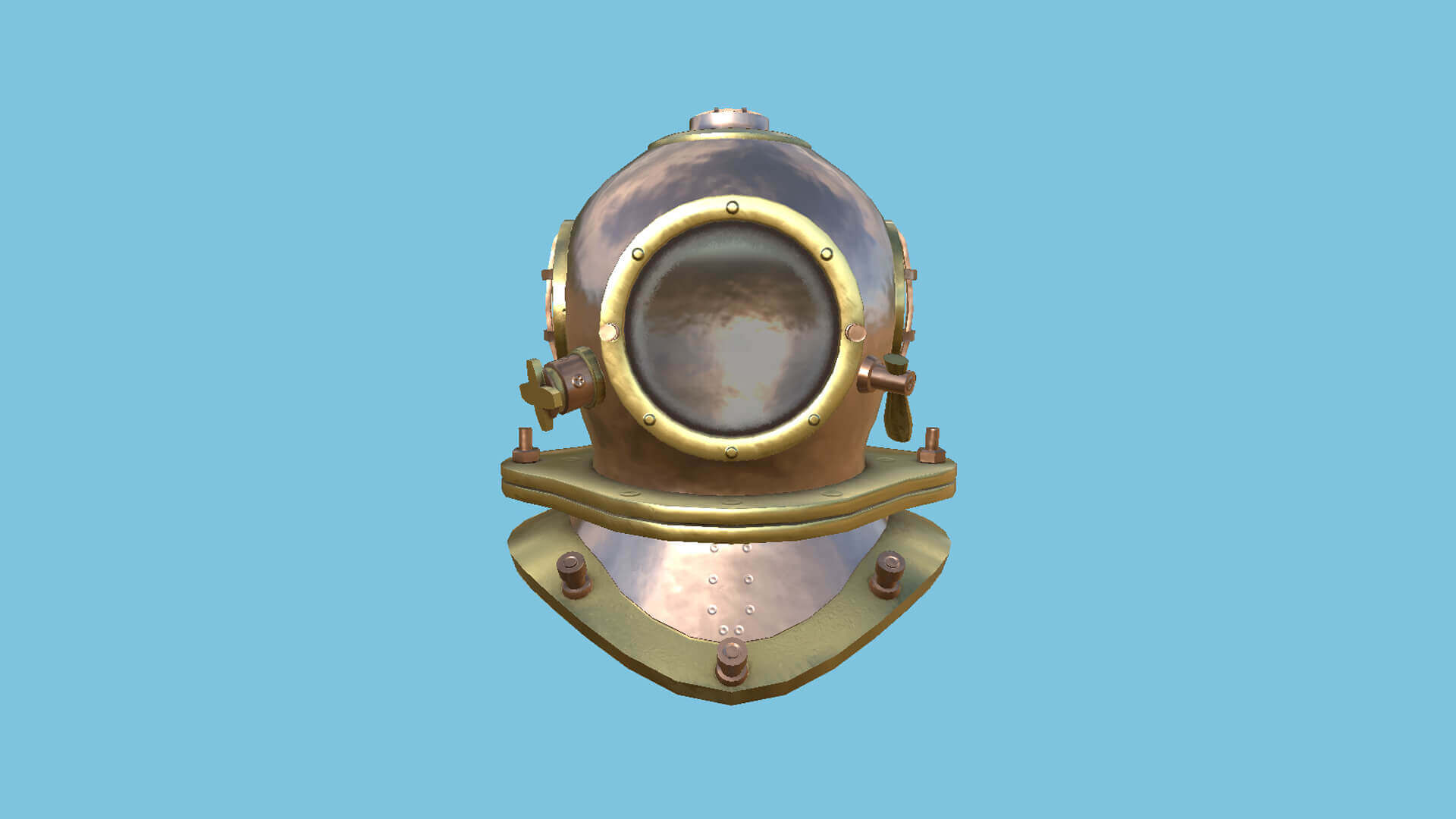 Diving Helmet Model A 02 - Copper Gold by gsommer