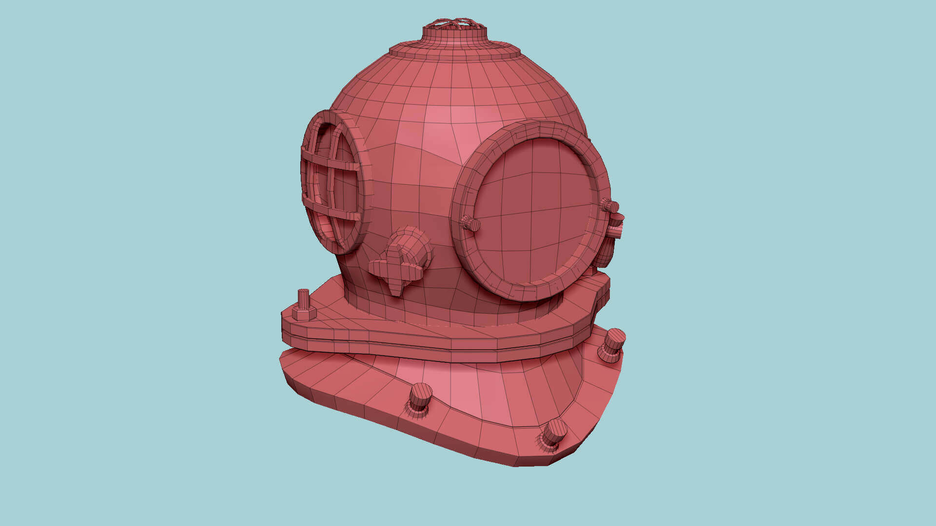 Diving Helmet Model A 02 - Copper Gold by gsommer