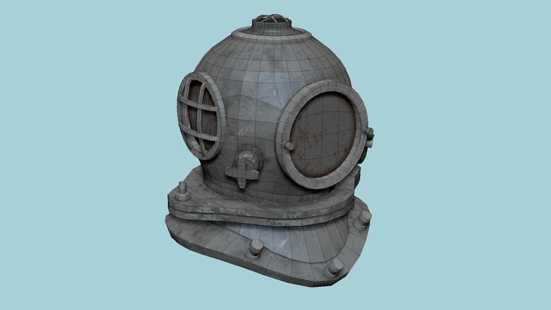 Diving Helmet Model A 06 - Rusted Iron by gsommer