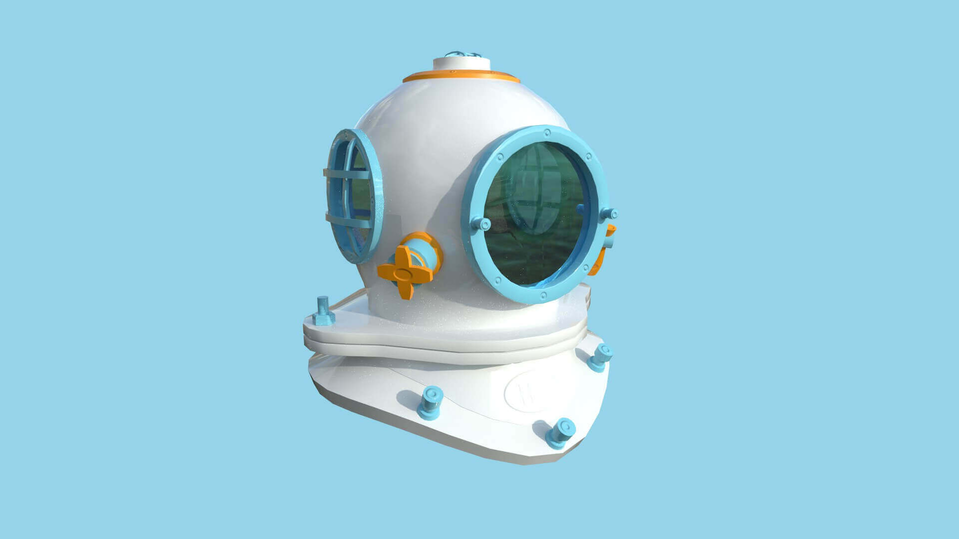 Diving Helmet Model A 09 - Cartoon Blue by gsommer