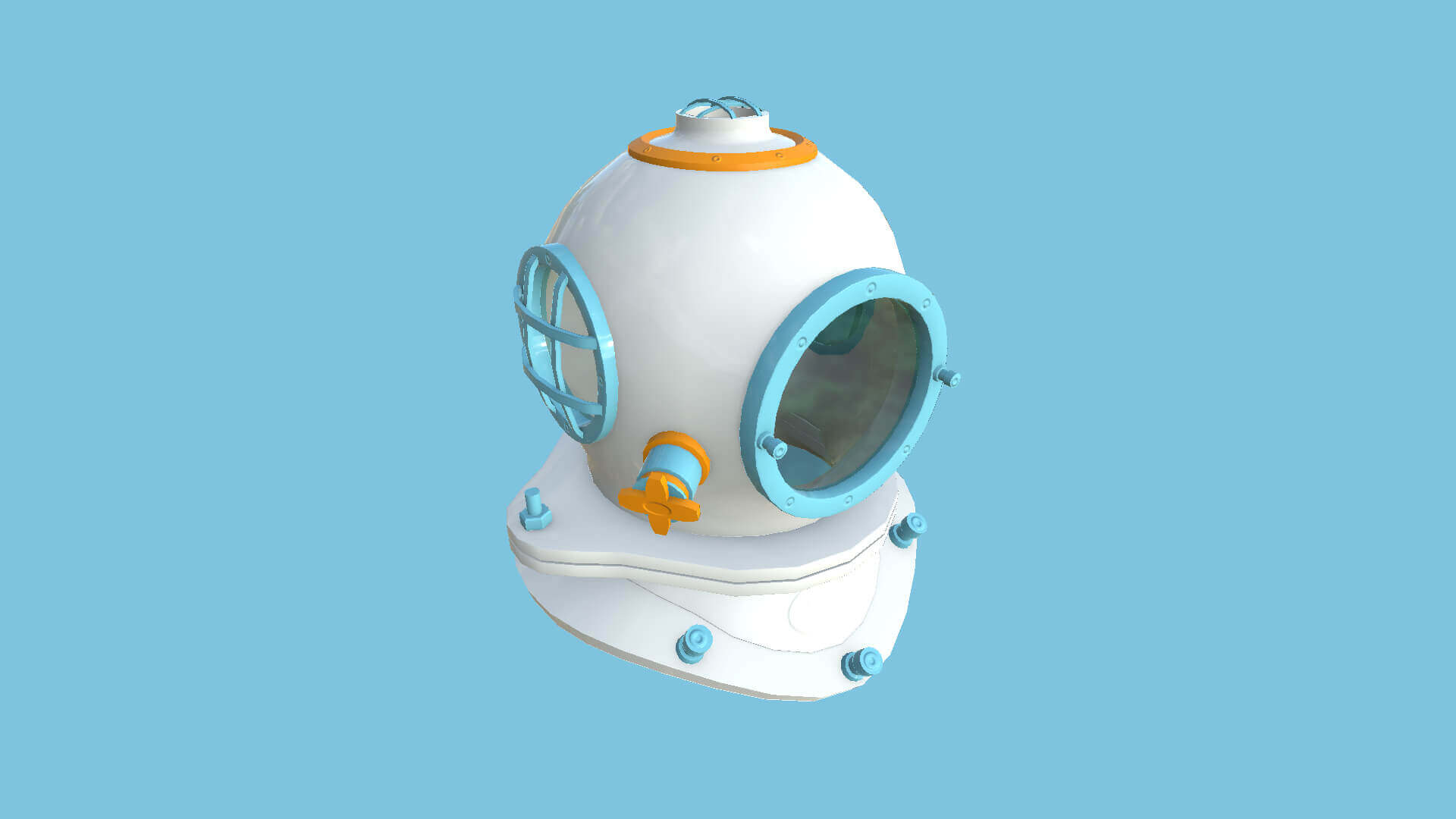 Diving Helmet Model A 09 - Cartoon Blue by gsommer