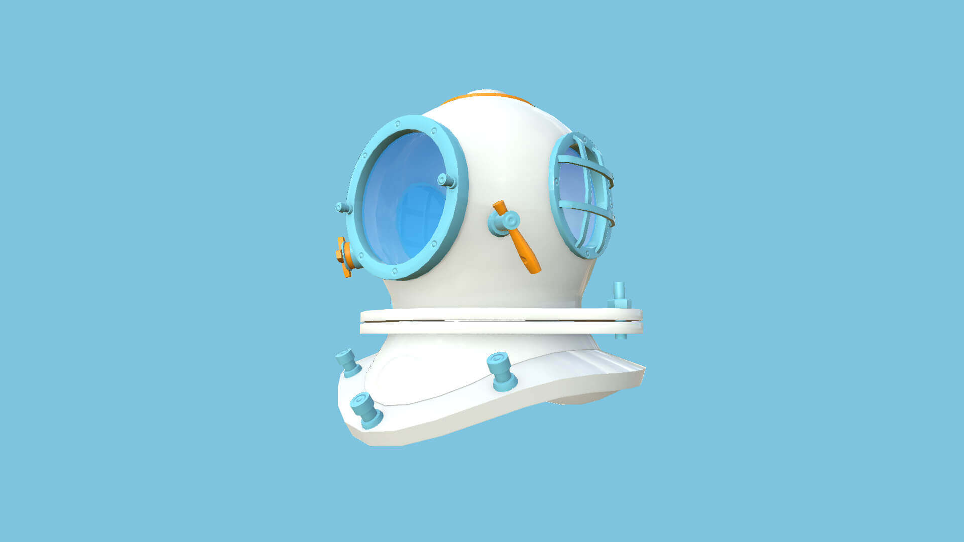 Diving Helmet Model A 09 - Cartoon Blue by gsommer