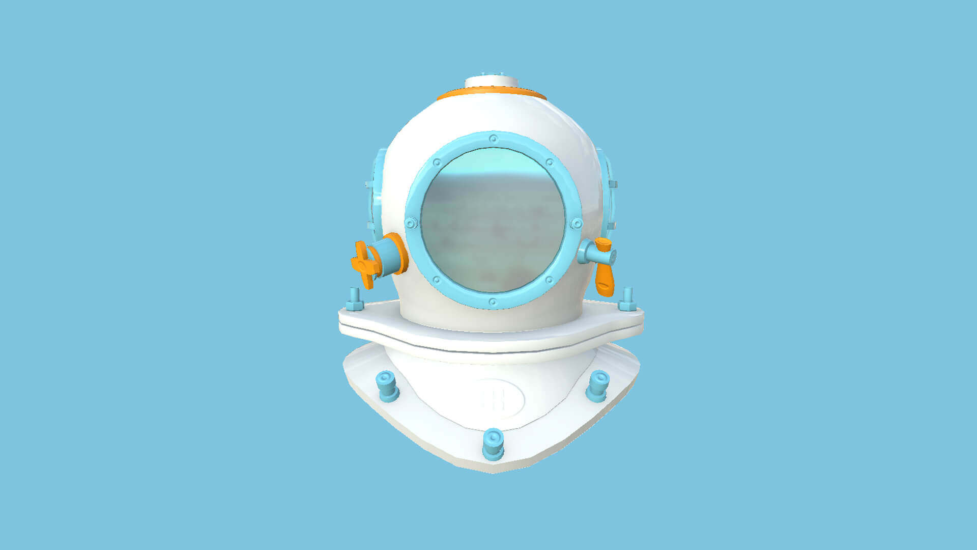 Diving Helmet Model A 09 - Cartoon Blue by gsommer