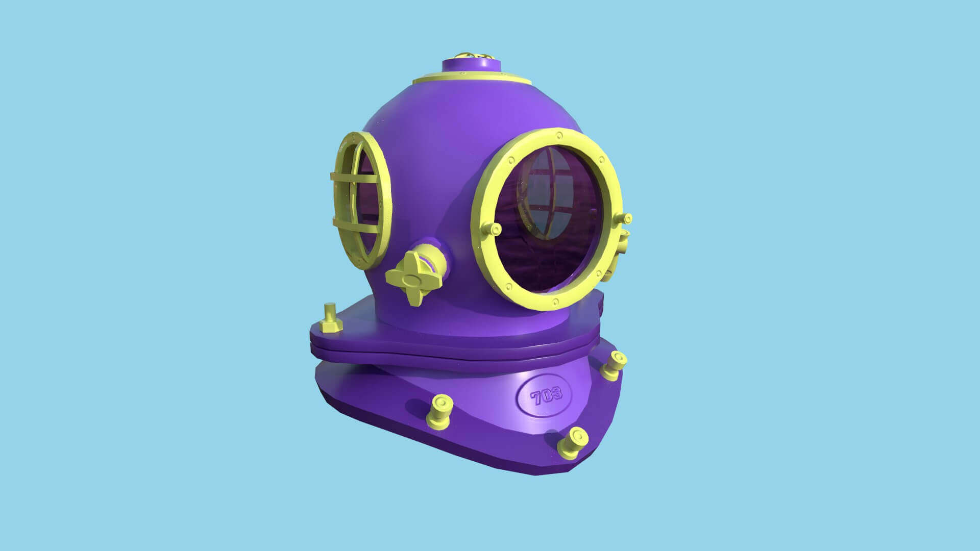 Diving Helmet Model A 10 - Cartoon Purple by gsommer