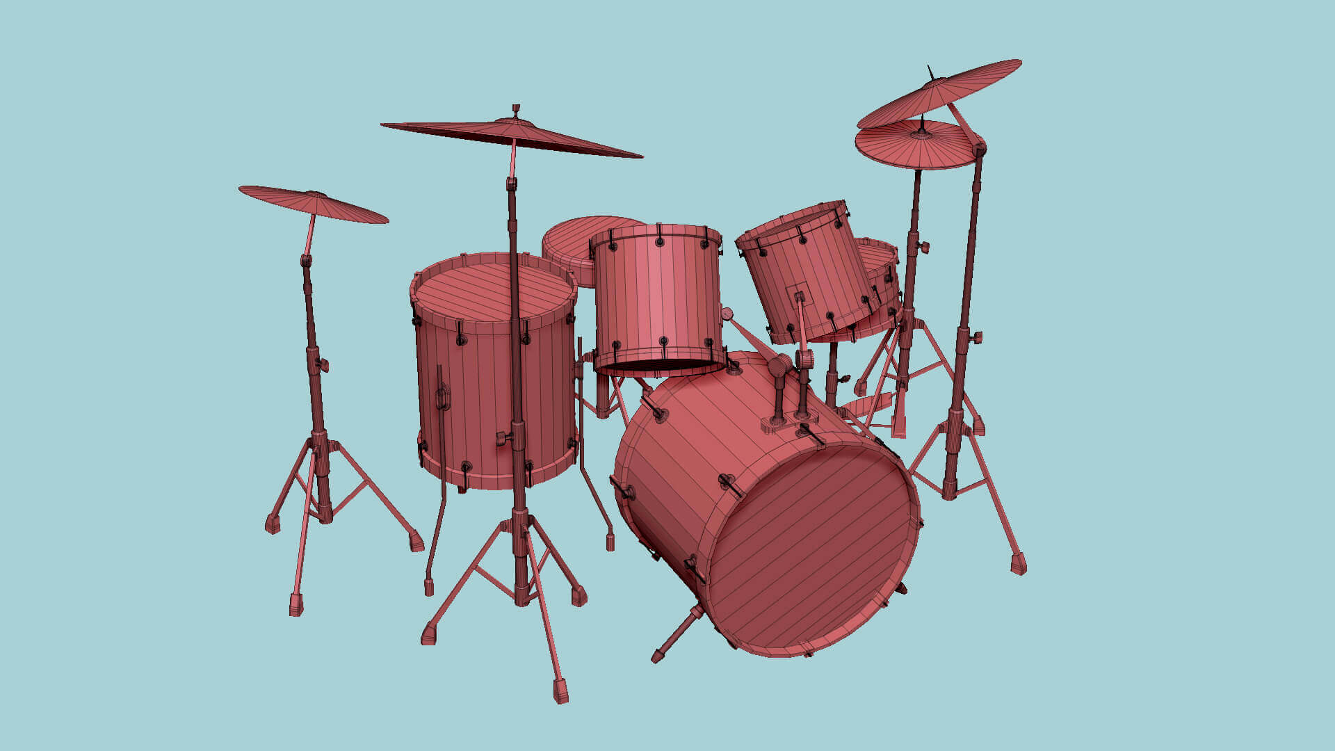 Drums 02 - Blue 3D Model by gsommer