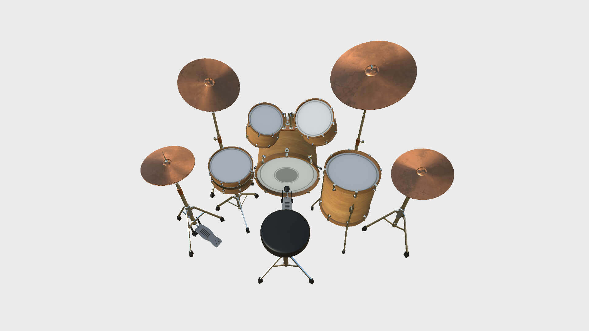 Drums 03 - Wood Light 3D Model by gsommer