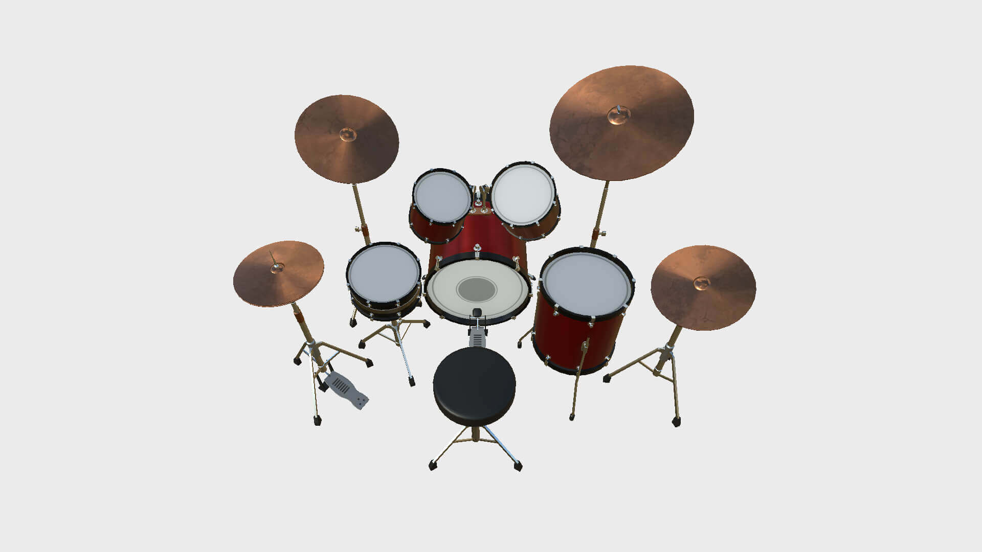 Drums 08 - Red and Black 3D Model by gsommer