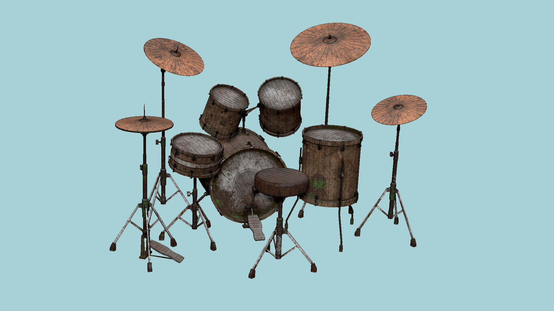 Drums 09 - Destroyed 3D Model by gsommer