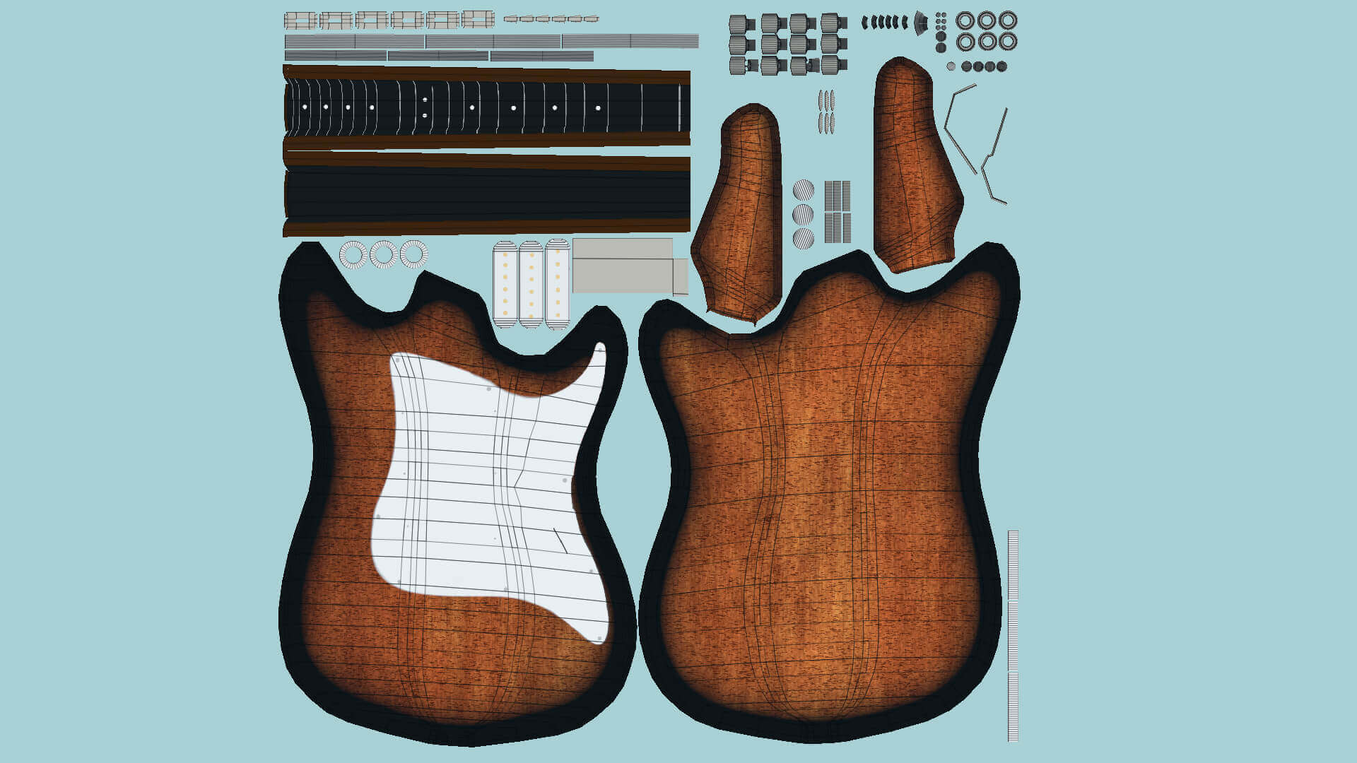 Electric Guitar Model A 08 - Wood Dark by gsommer