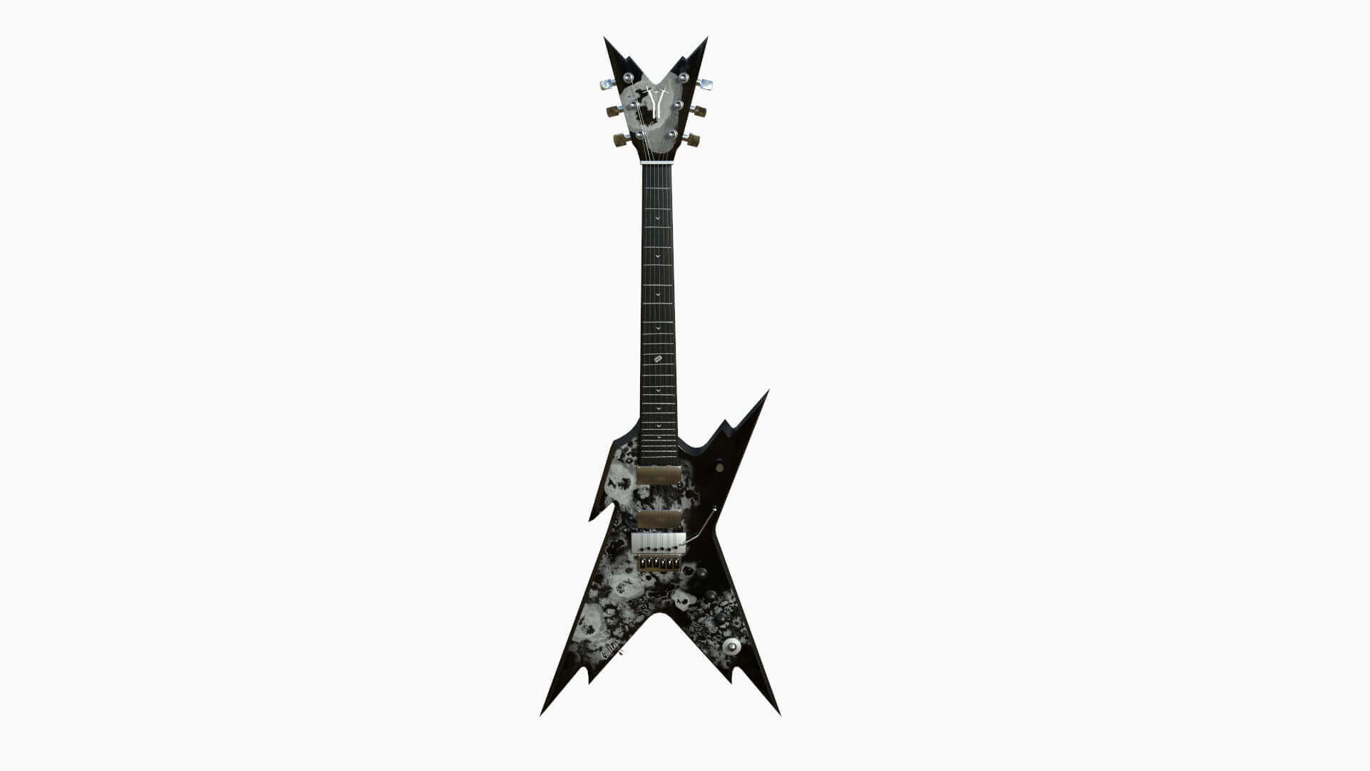 Electric Guitar Model B 08 - Abstract Skulls by gsommer