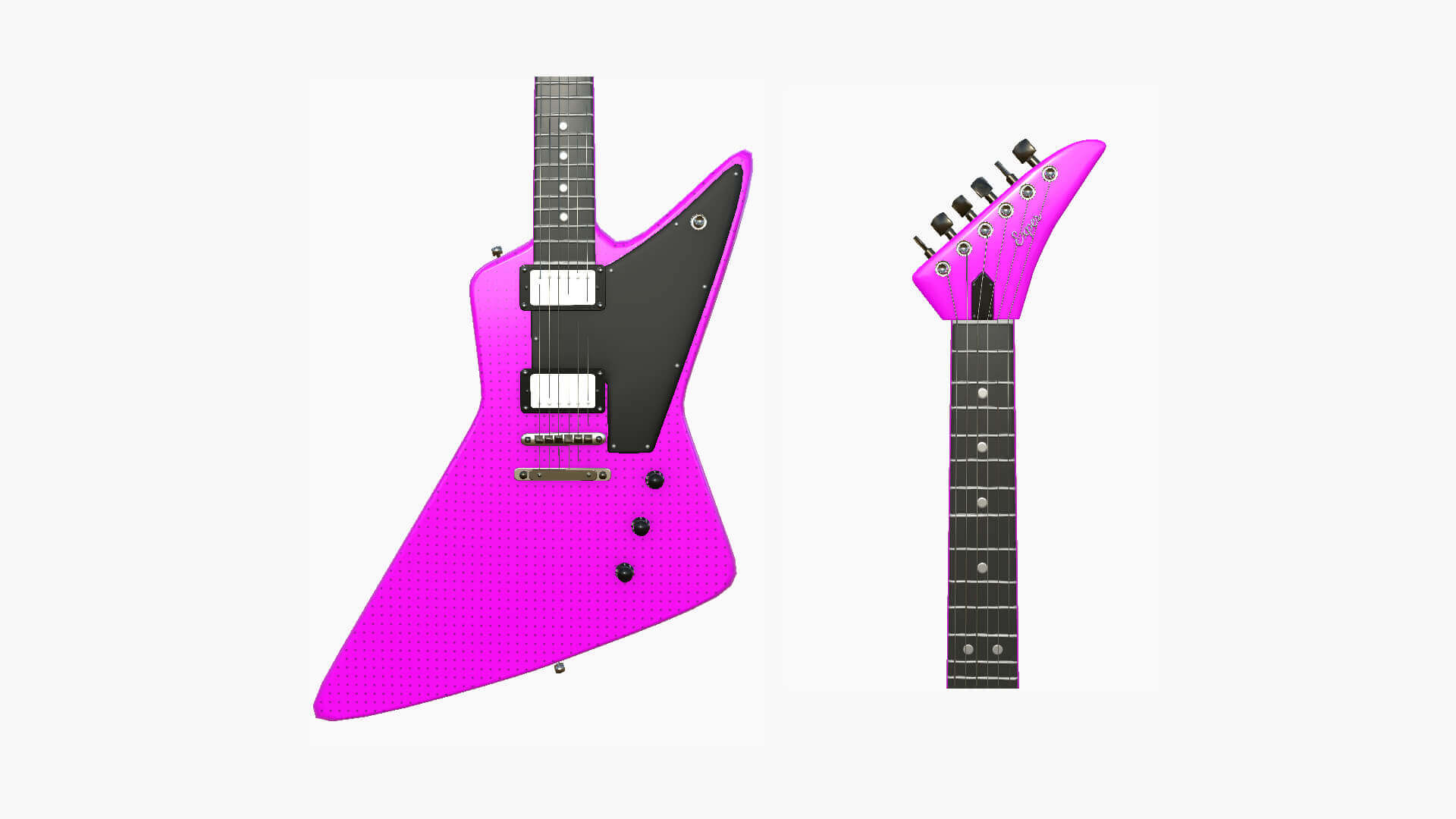 Explorer Electric Guitar 06 - Pink 3D Model by gsommer
