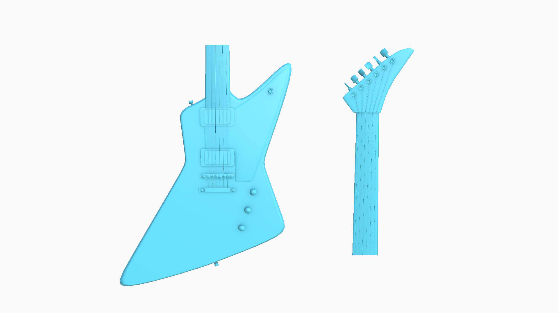 Explorer Electric Guitar 06 - Pink 3D Model by gsommer