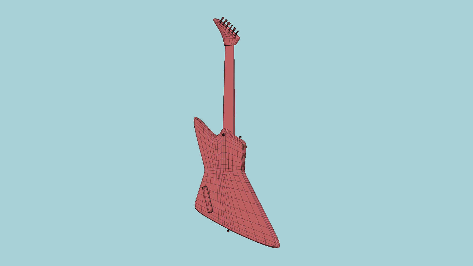 Explorer Electric Guitar 06 - Pink 3D Model by gsommer