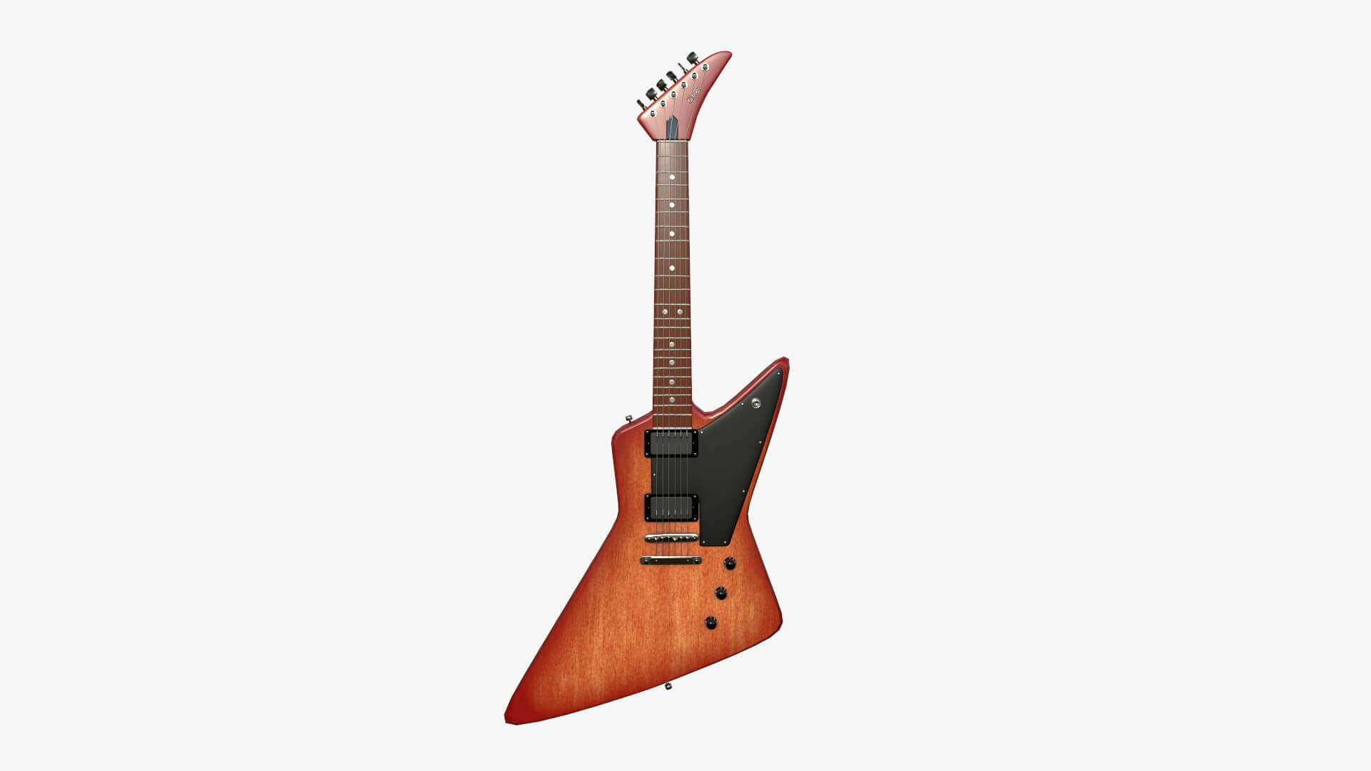 Explorer Electric Guitar 08 - Red Wood 3D Model by gsommer