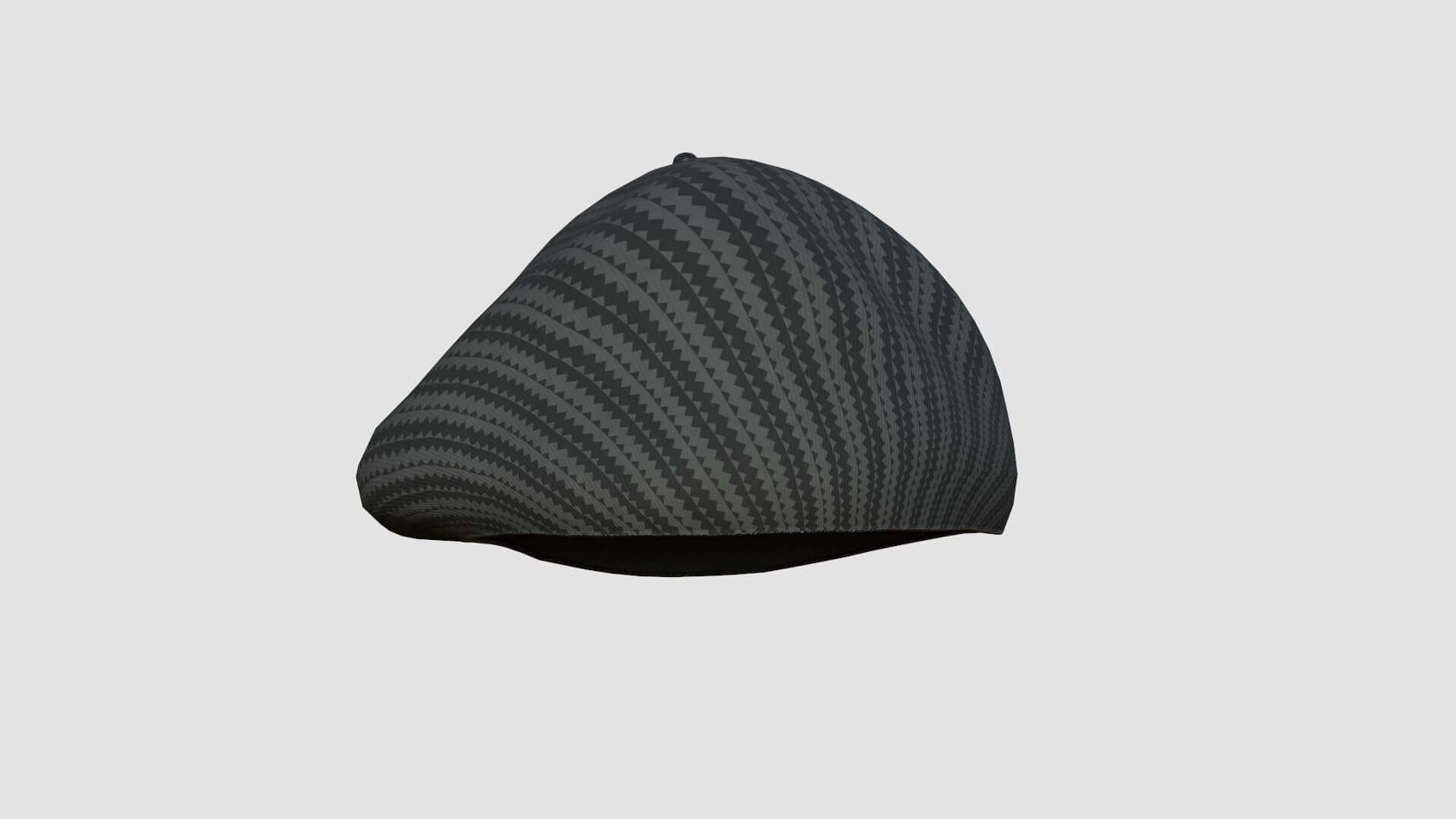 Female Beret - 01 Black Stripped 3D Model by gsommer
