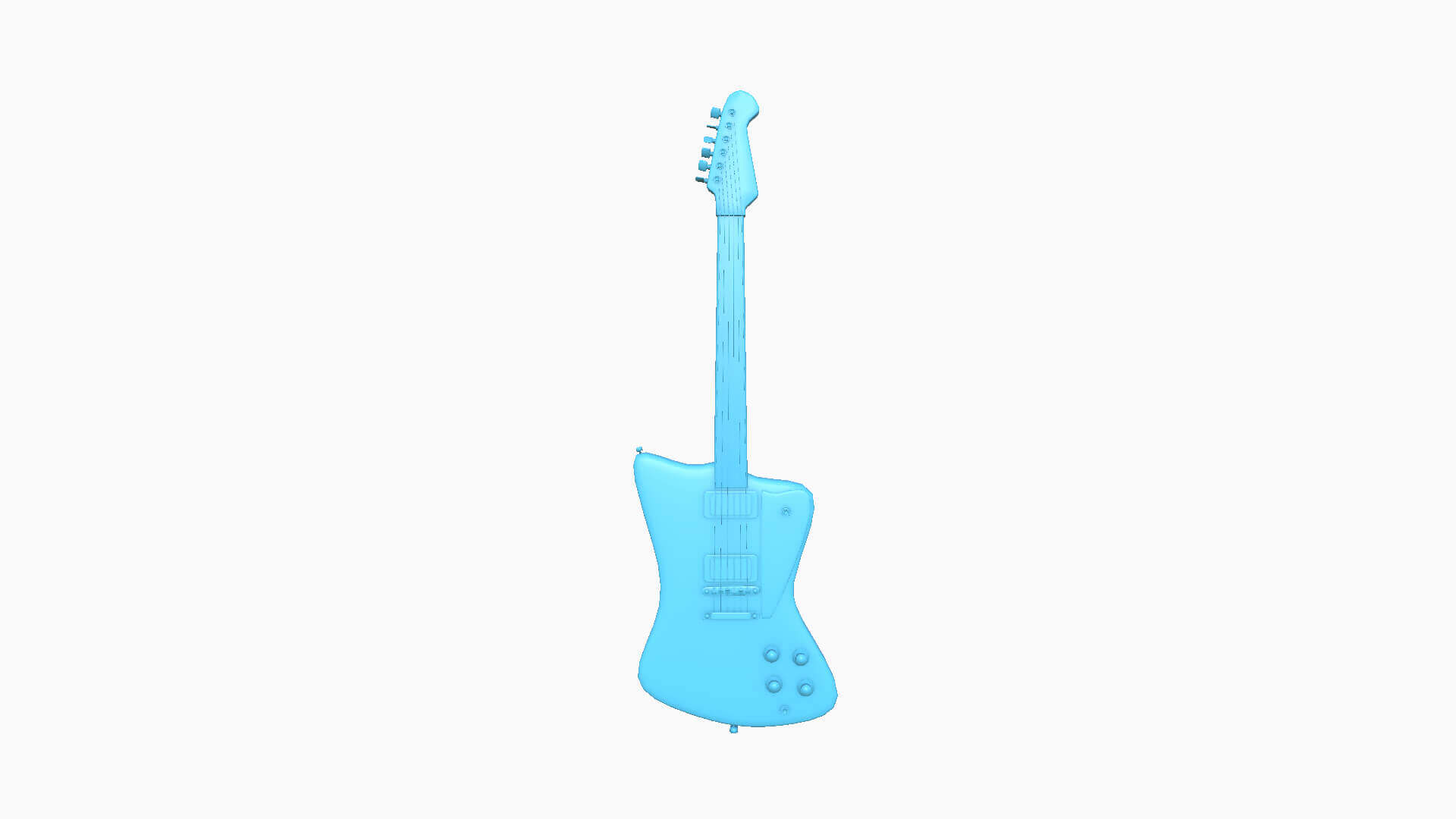 Firebird Electric Guitar 02 - White 3D Model by gsommer