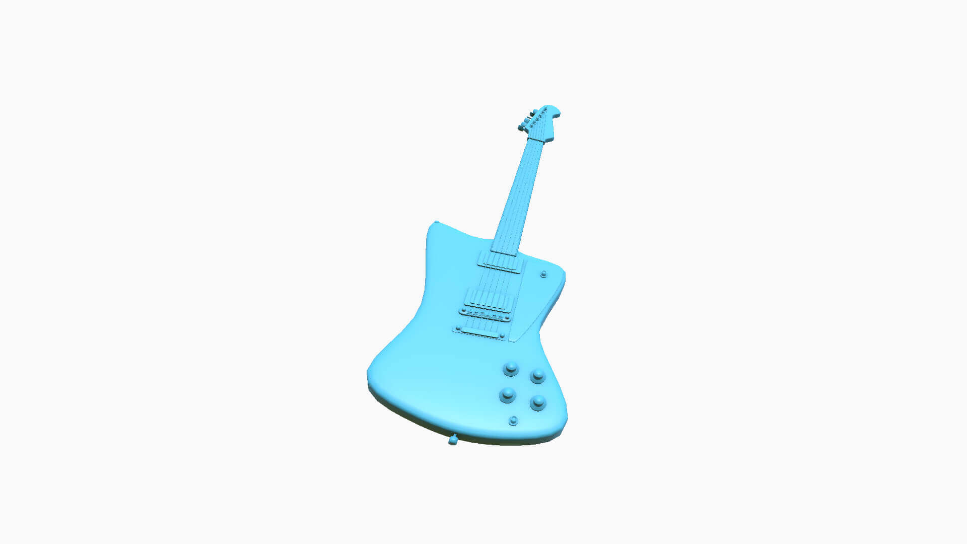 Firebird Electric Guitar 02 - White 3D Model by gsommer