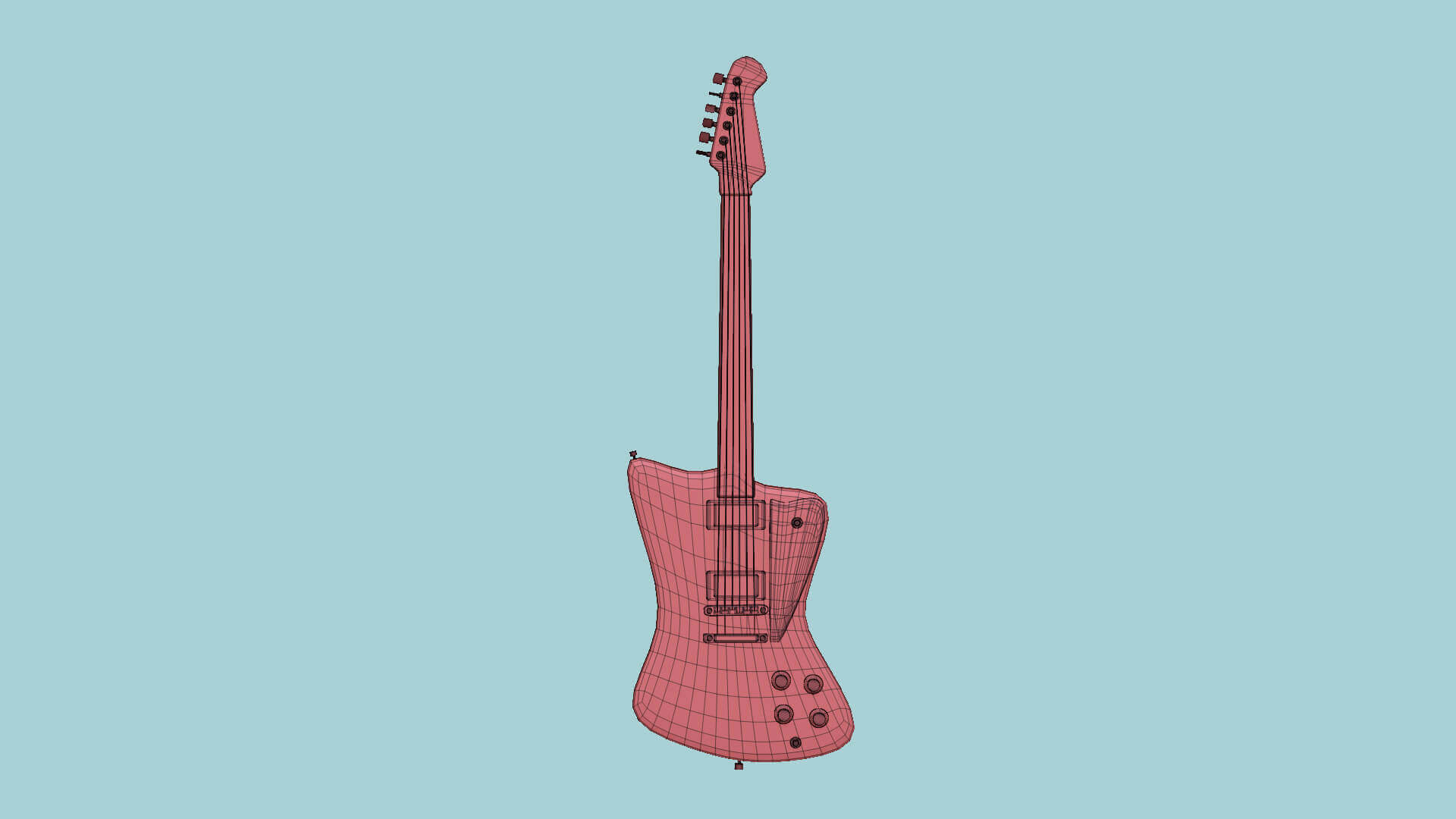 Firebird Electric Guitar 02 - White 3D Model by gsommer
