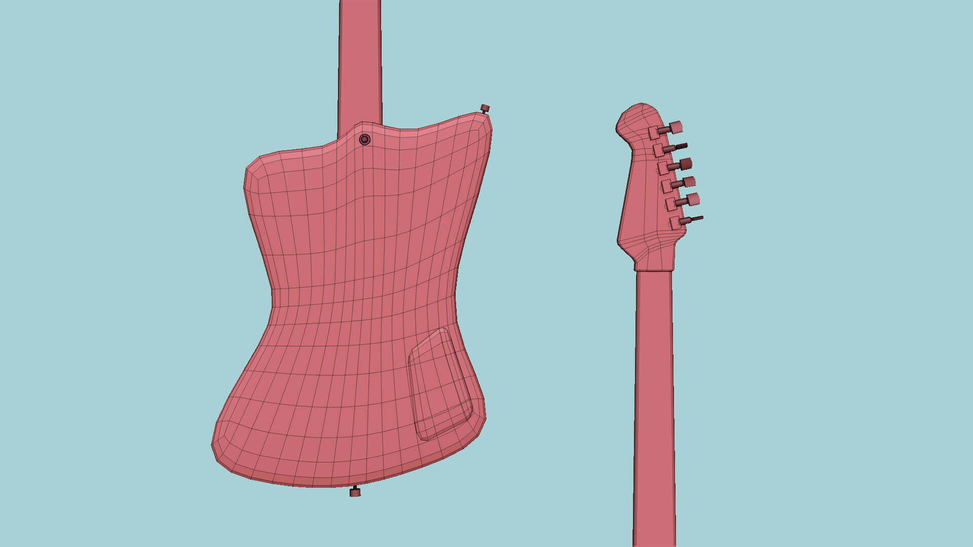 Firebird Electric Guitar 02 - White 3D Model by gsommer