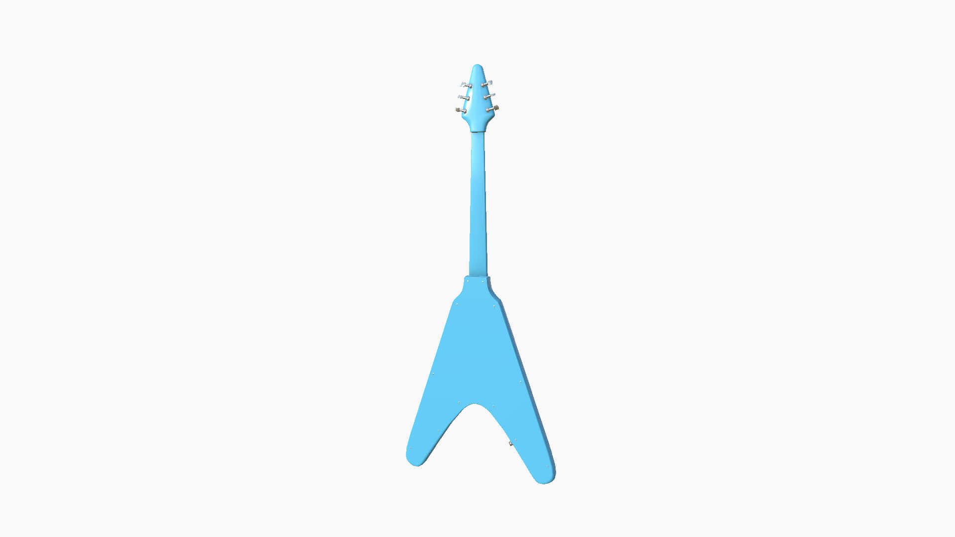 Flying V Electric Guitar 03 - Blue 3D Model by gsommer