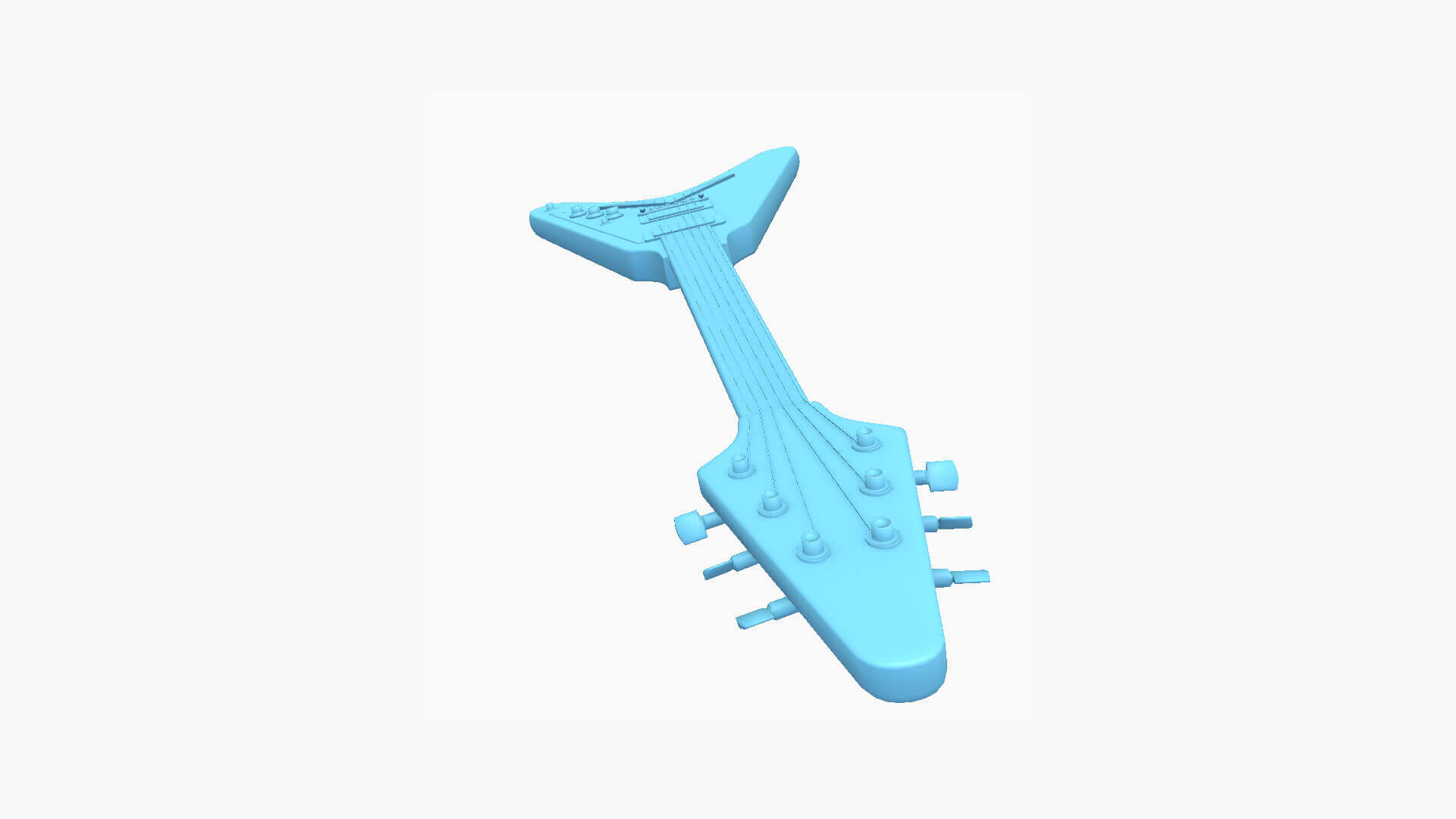 Flying V Electric Guitar 03 - Blue 3D Model by gsommer