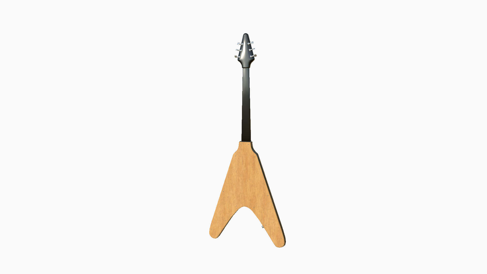 Flying V Electric Guitar 06 - Light Wood 3D Model by gsommer
