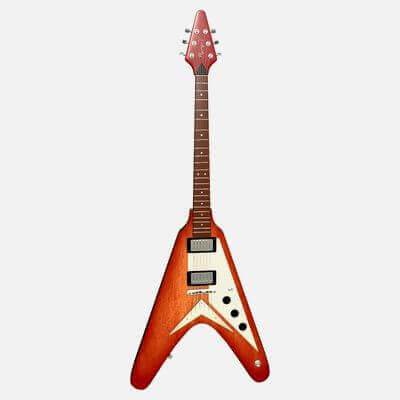 Flying V Electric Guitar 07 - Red Wood 3D Model by gsommer