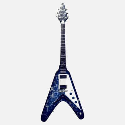 Flying V Electric Guitar 09 - Dark Blue 3D Model by gsommer