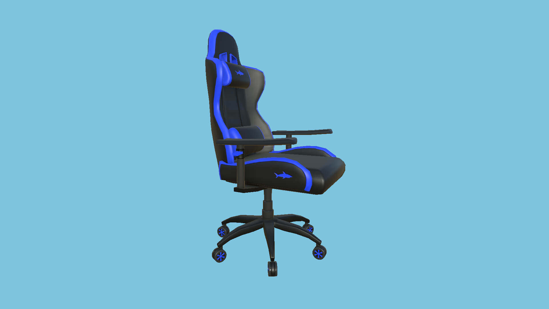 Gamer Chair 05 - Black and Blue 3D Model by gsommer