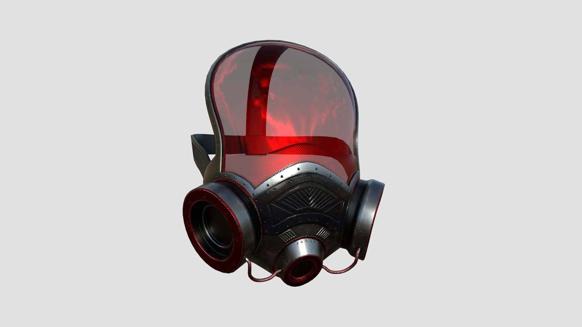 Gas Mask 02 - Black and Red 3D Model by gsommer