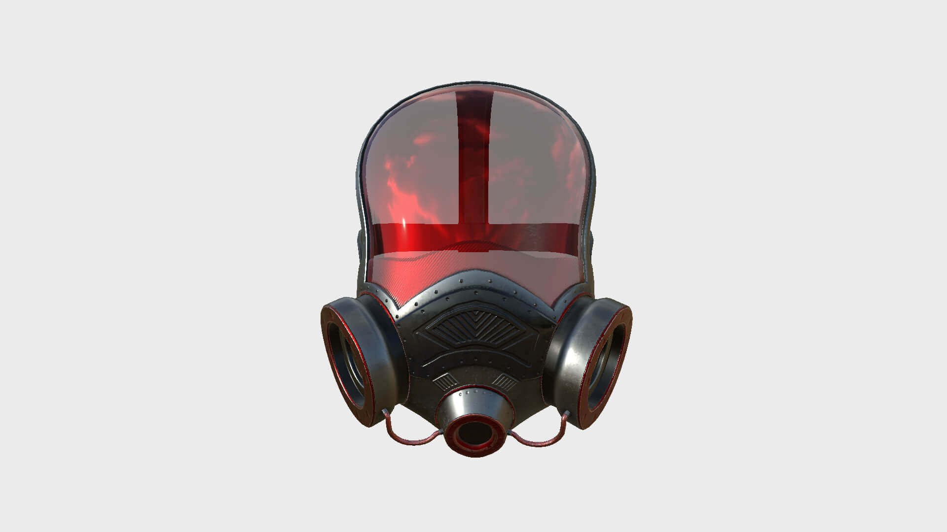 Gas Mask 02 - Black and Red 3D Model by gsommer
