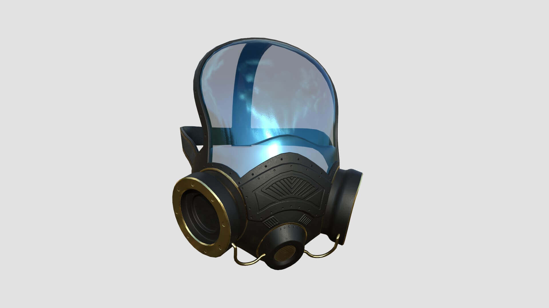 Gas Mask 03 - Black and Gold 3D Model by gsommer