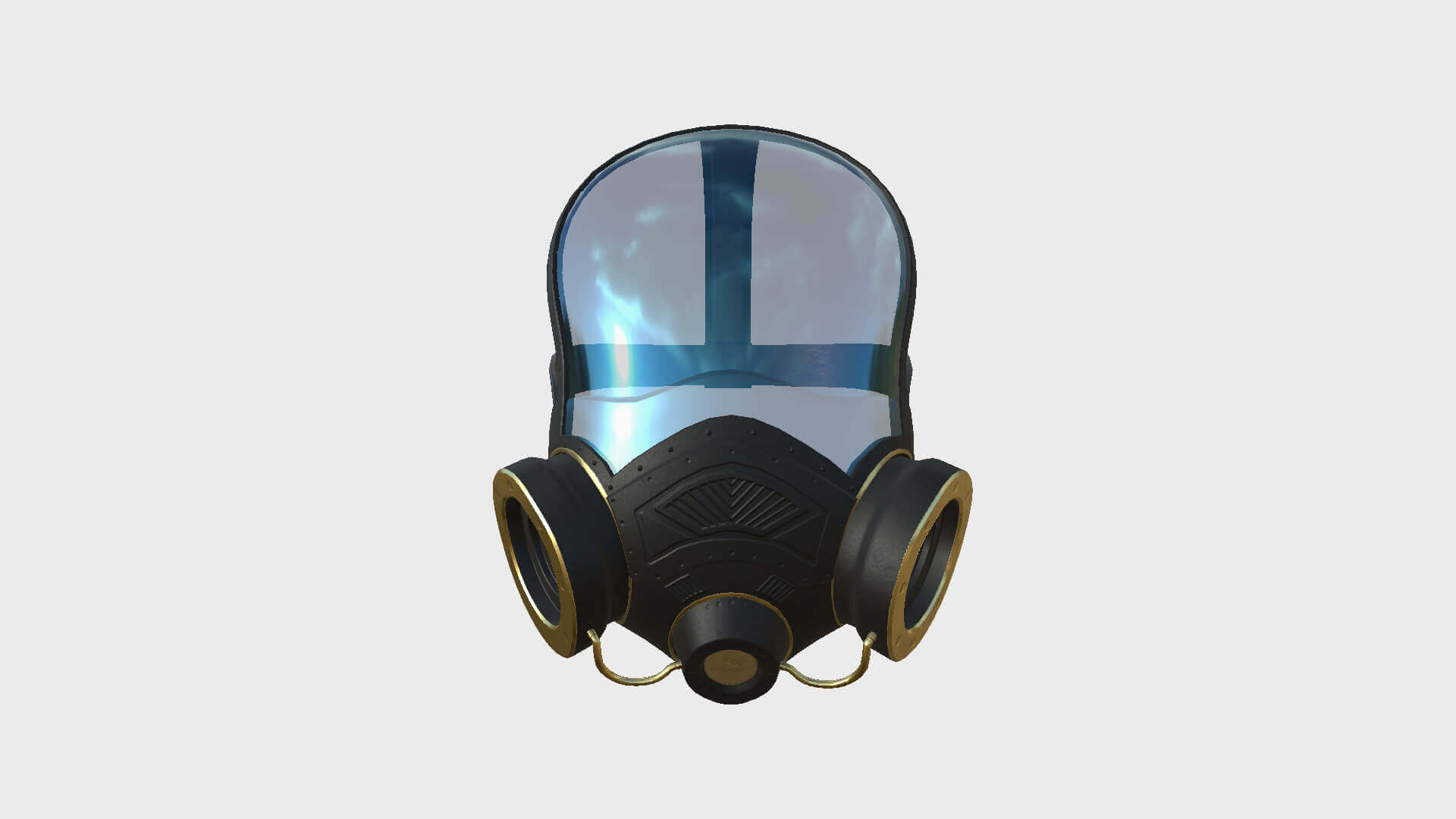 Gas Mask 03 - Black and Gold 3D Model by gsommer