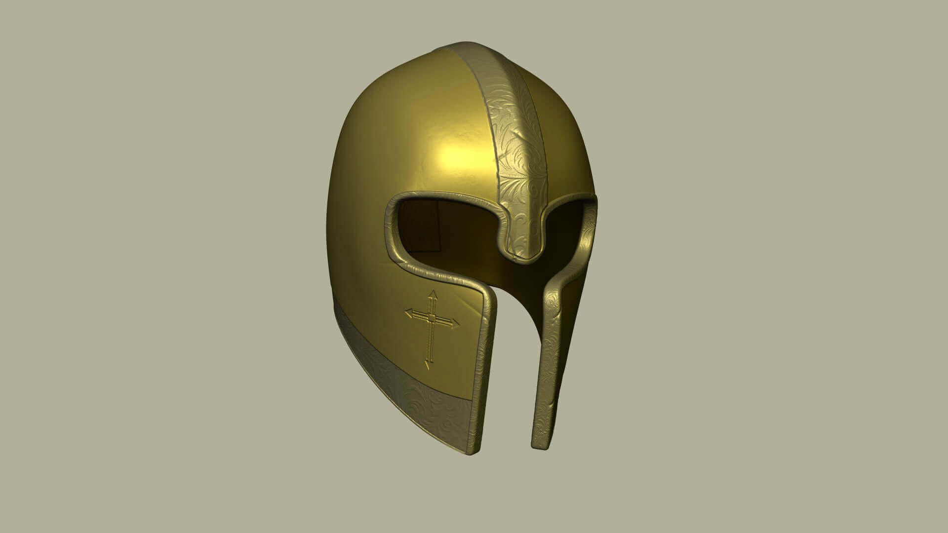 Golden Helmet - 3D Model by gsommer