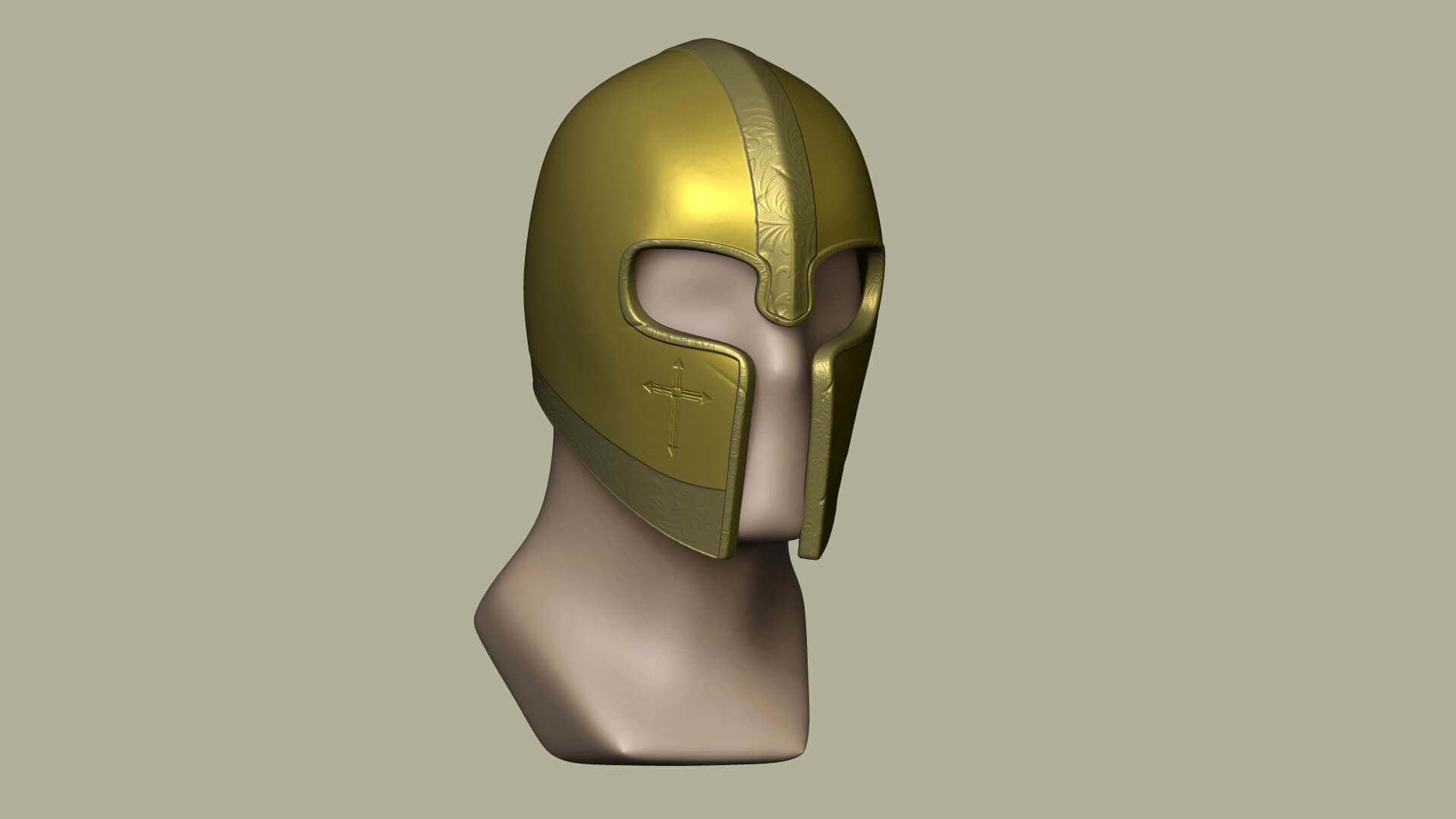 Golden Helmet - 3D Model by gsommer