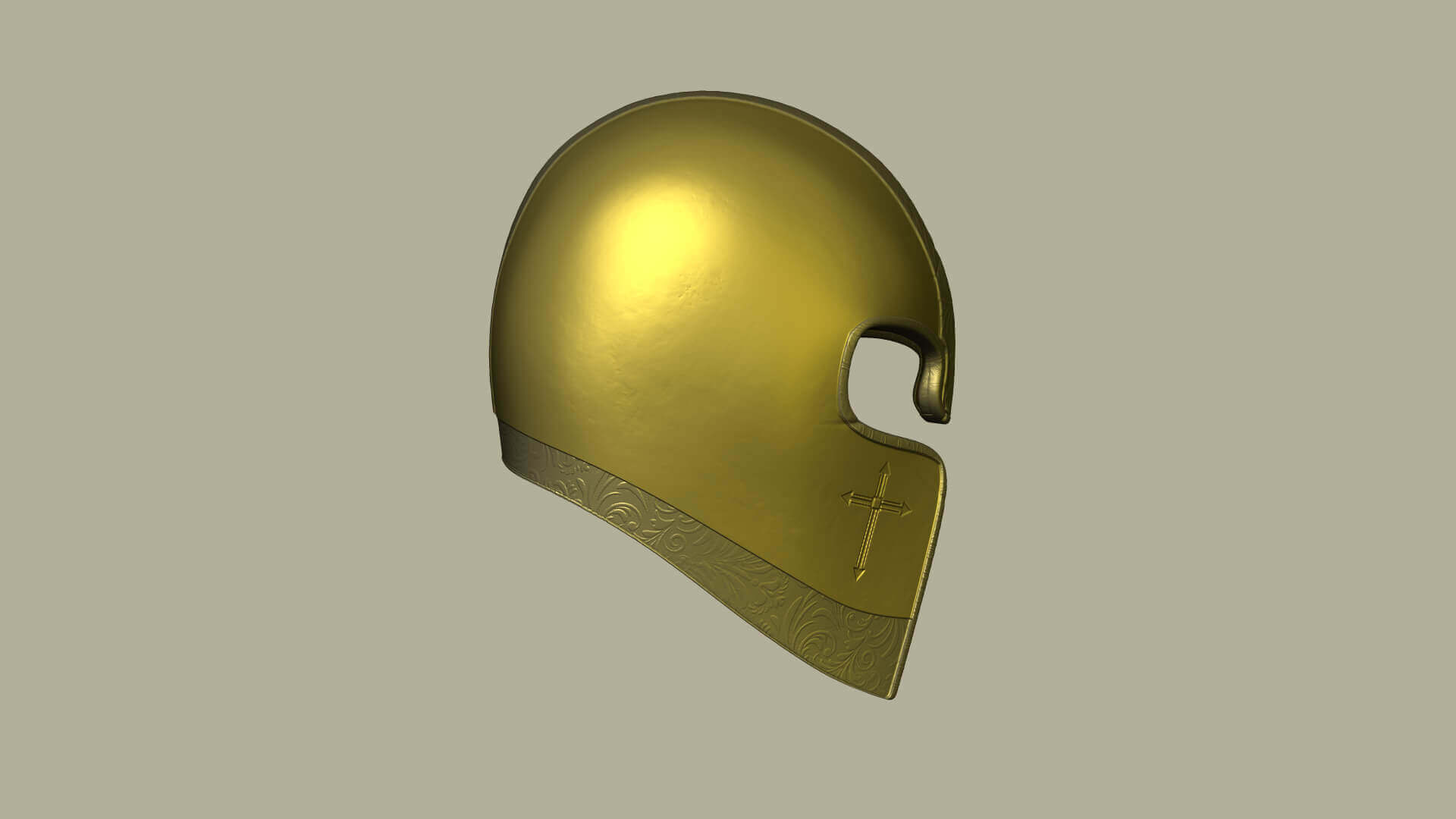 Golden Helmet - 3D Model by gsommer