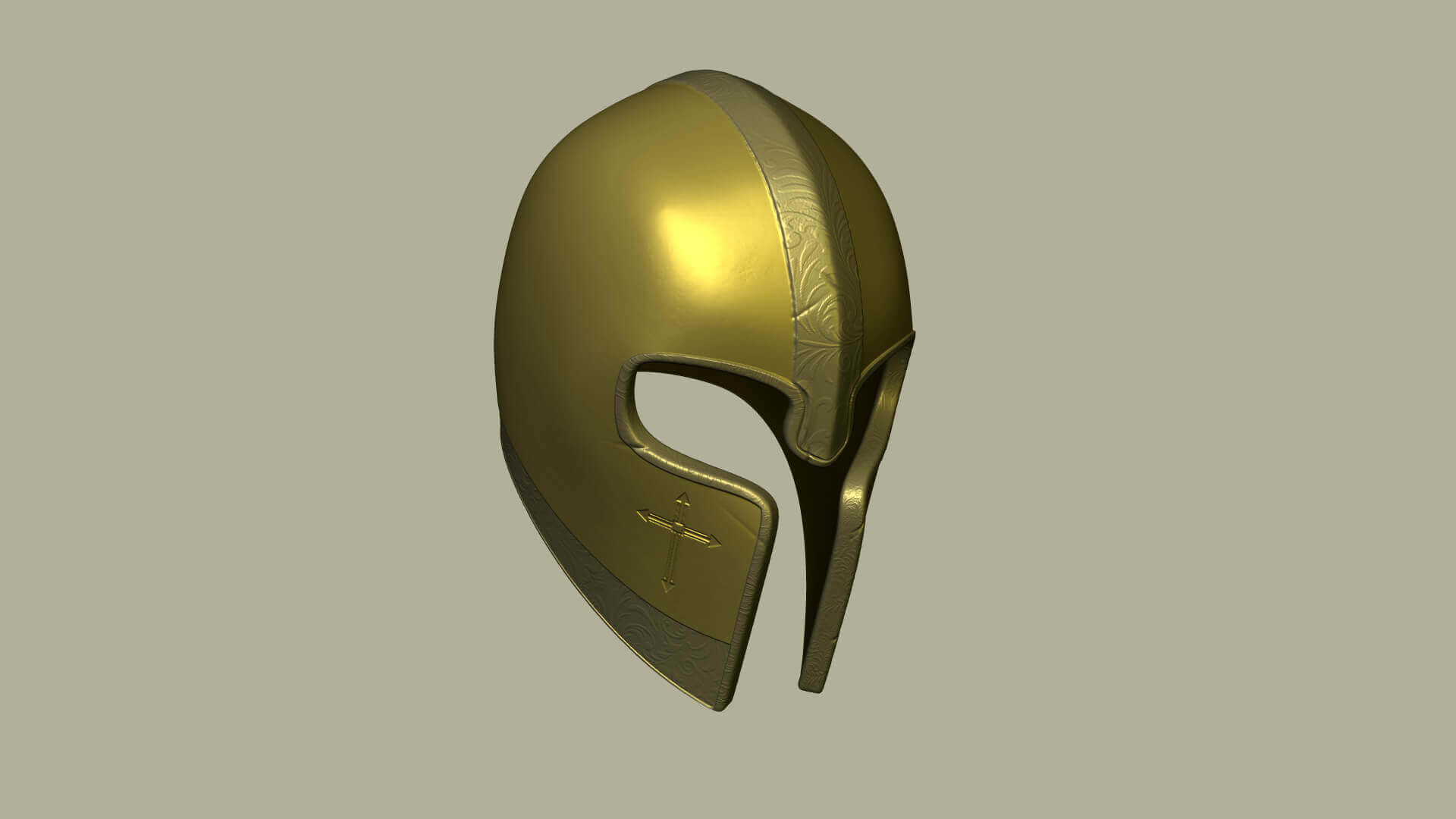 Golden Helmet - 3D Model by gsommer