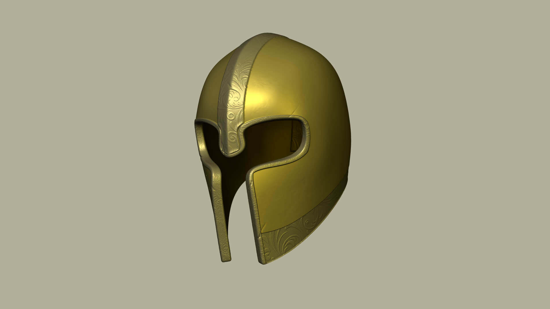 Golden Helmet - 3D Model by gsommer