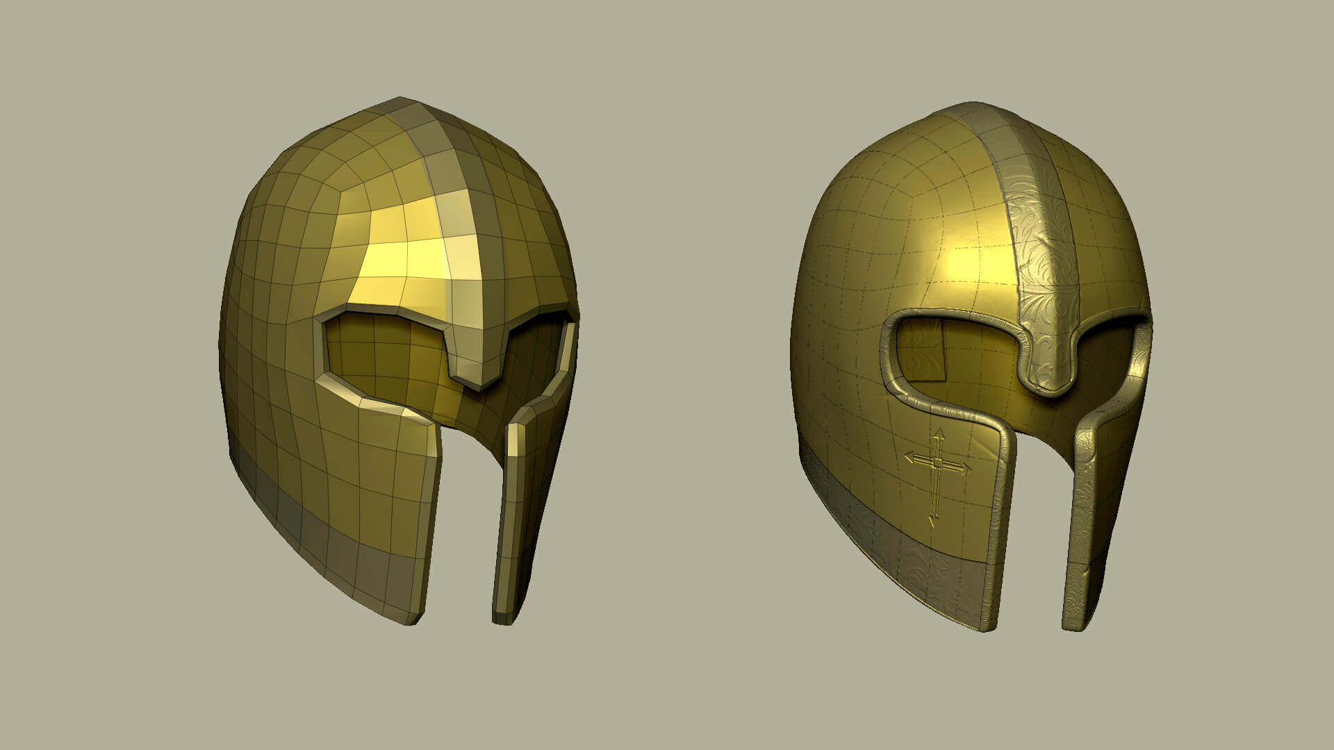 Golden Helmet - 3D Model by gsommer
