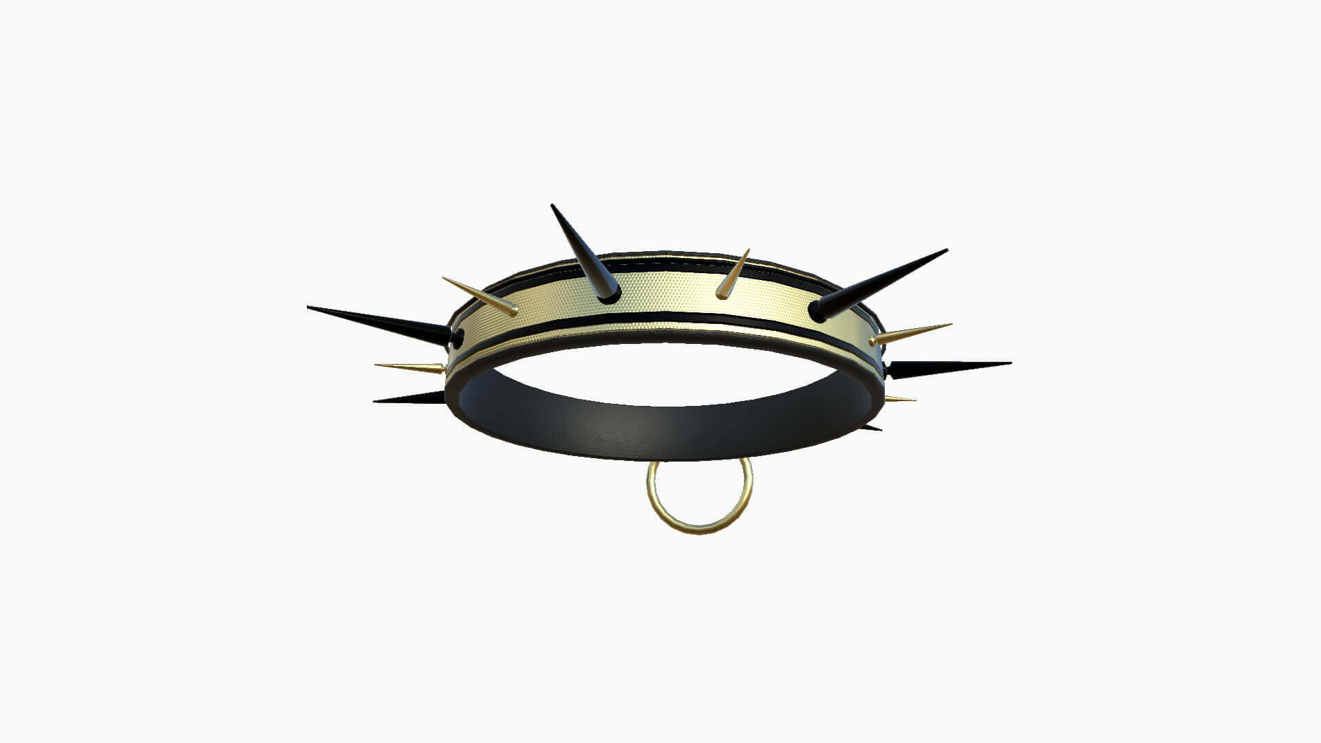 Gothic Choker Collar J 06 - Gold 3D Model by gsommer