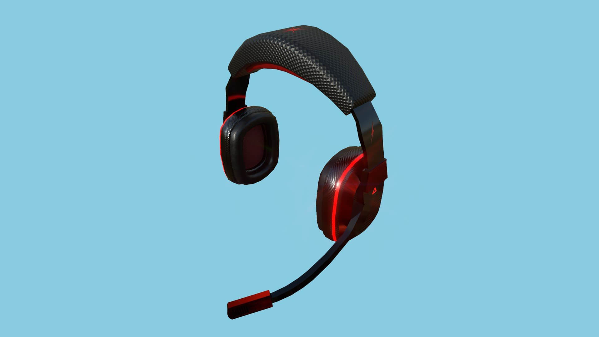 Headset 01 - Red Black 3D Model by gsommer