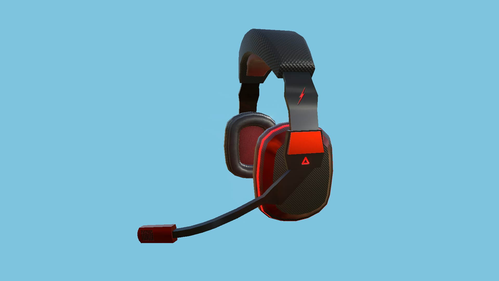 Headset 01 - Red Black 3D Model by gsommer