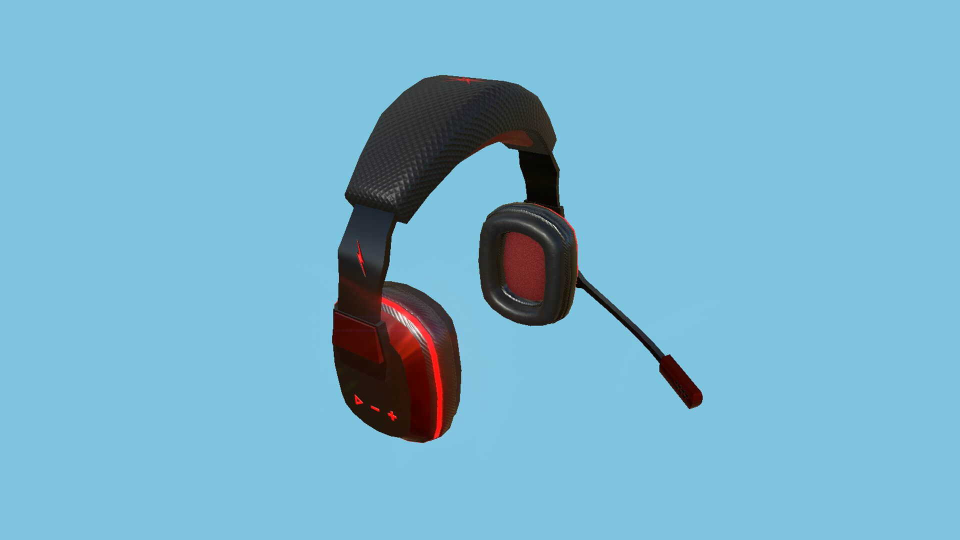 Headset 01 - Red Black 3D Model by gsommer