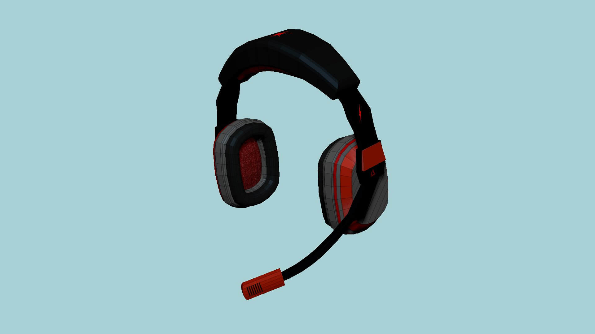 Headset 01 - Red Black 3D Model by gsommer