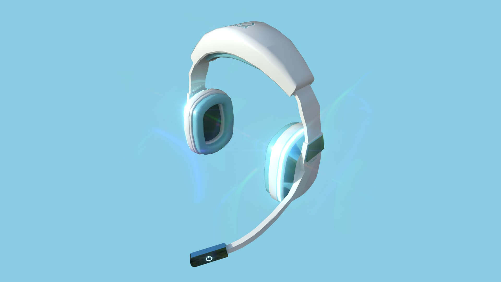 Headset 05 - White and Blue 3D Model by gsommer