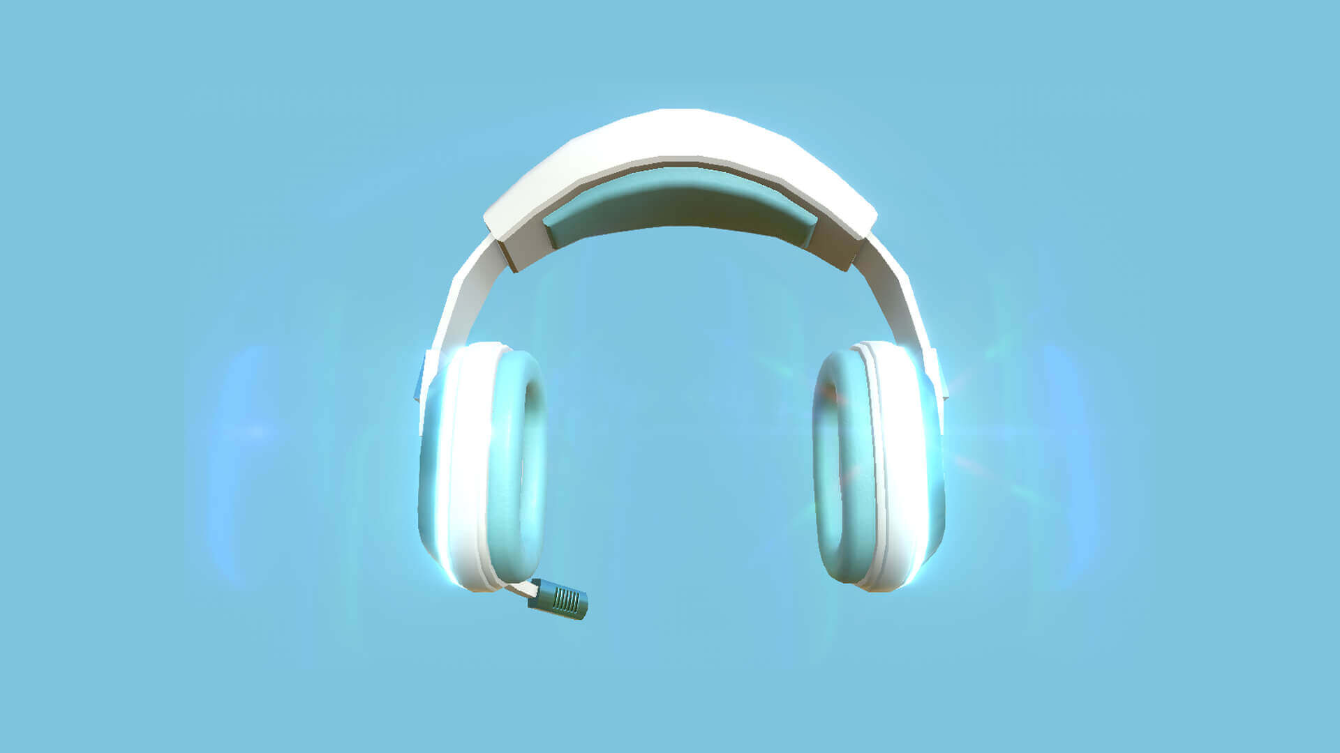 Headset 05 - White and Blue 3D Model by gsommer
