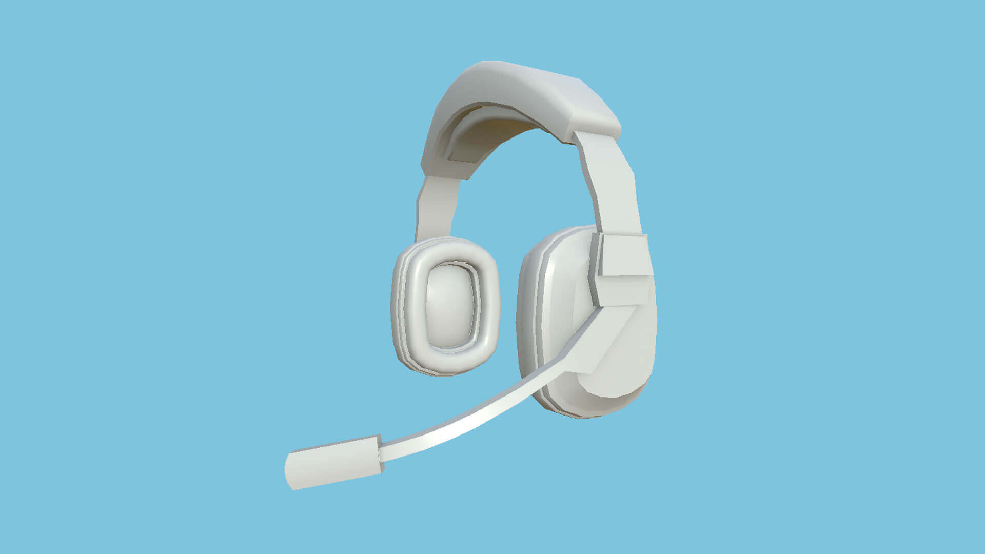Headset 05 - White and Blue 3D Model by gsommer