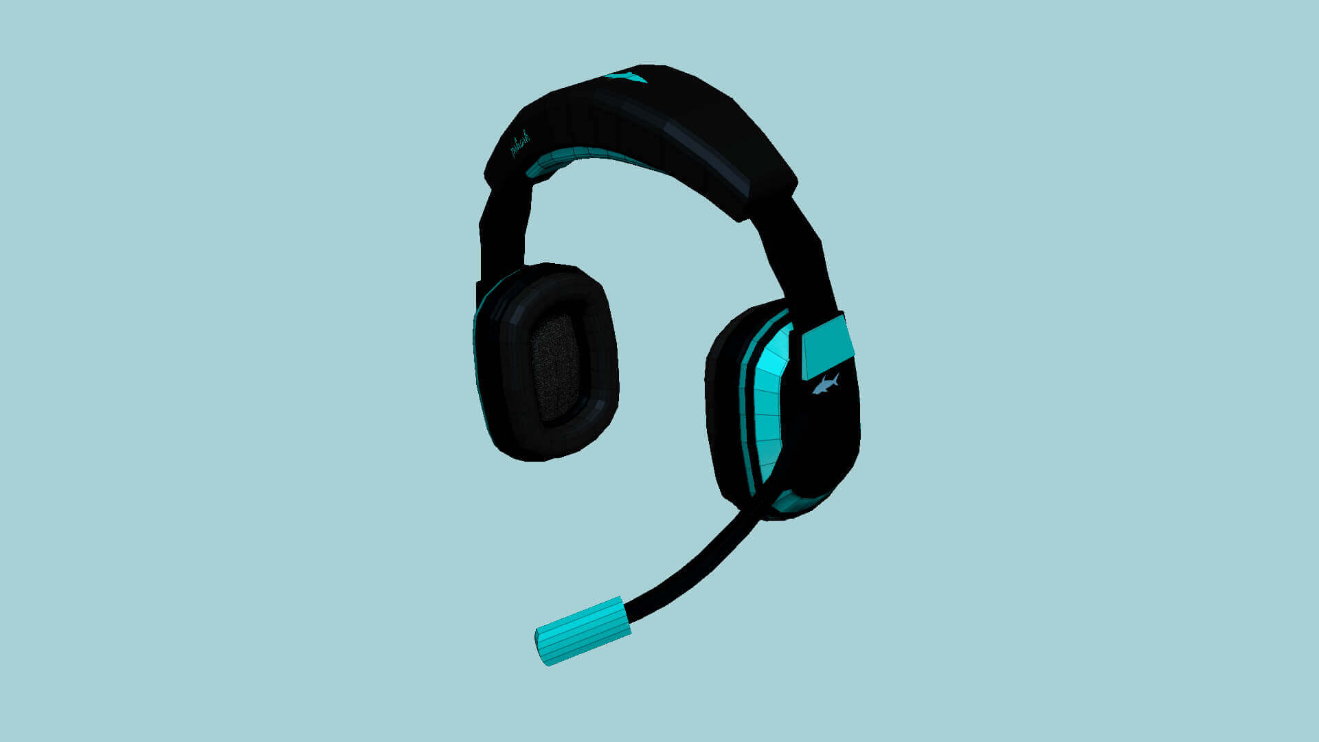 Headset 09 - Black and Blue 3D Model by gsommer