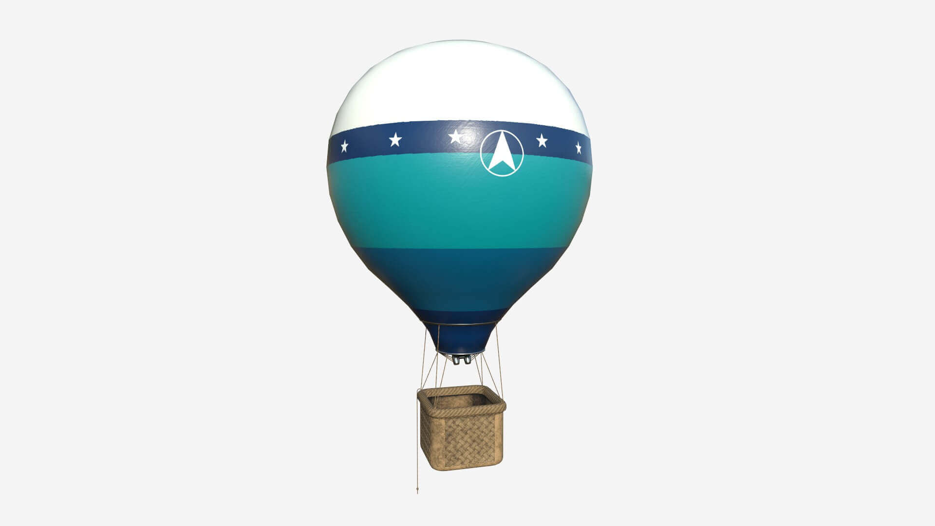 Hot Air Balloon 02 - Blue 3D Model by gsommer