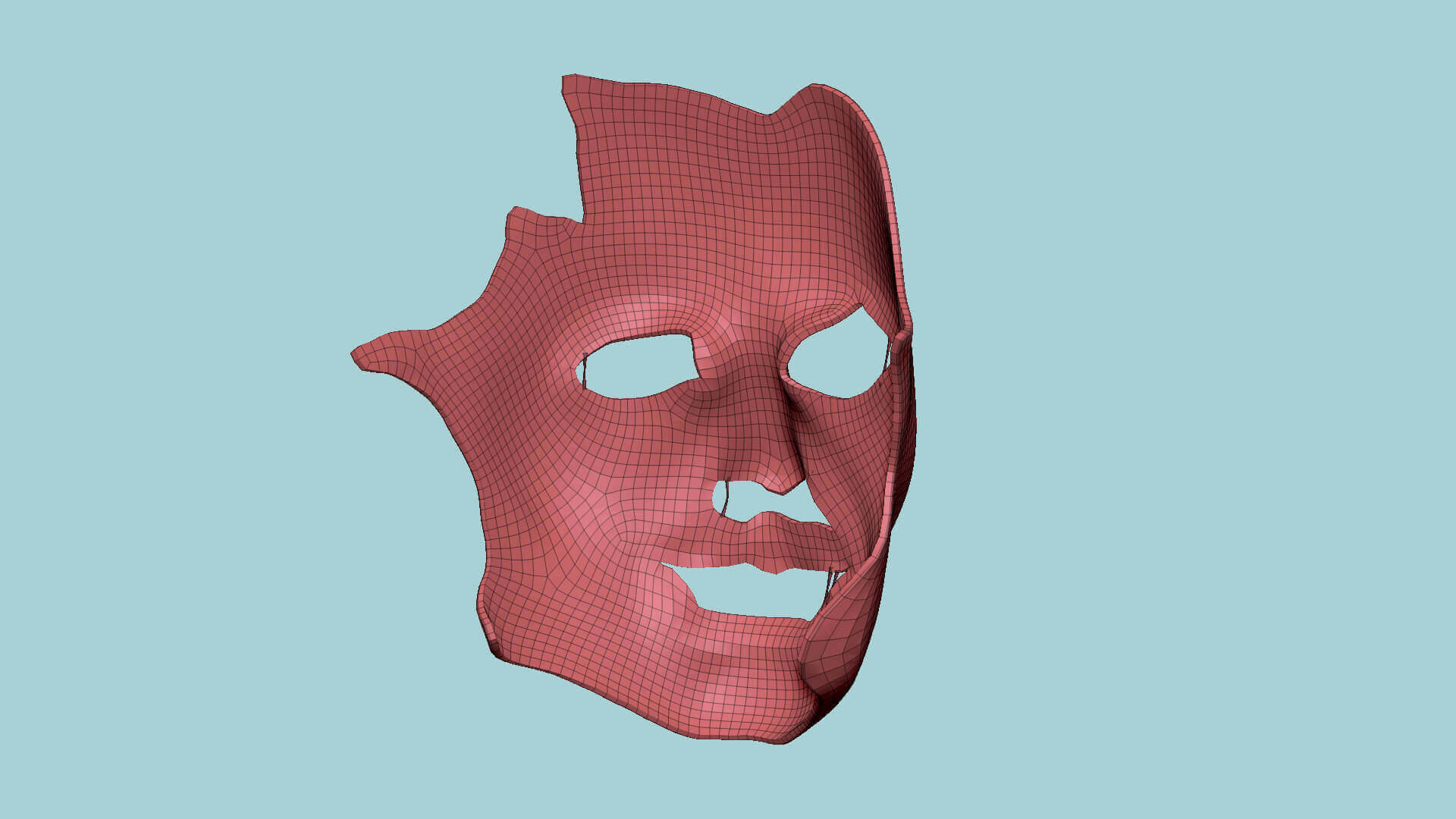 Human Skin Terror Mask 01 - Blood 3D Model by gsommer